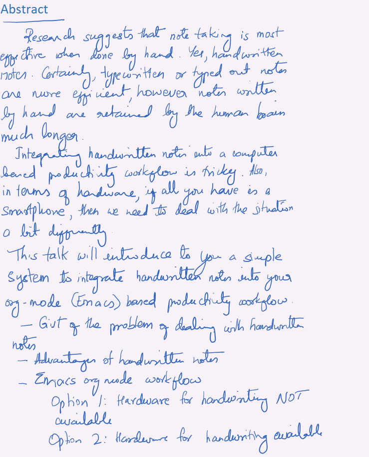 EmacsConf 2022 Talks How To Incorporate Handwritten Notes Into